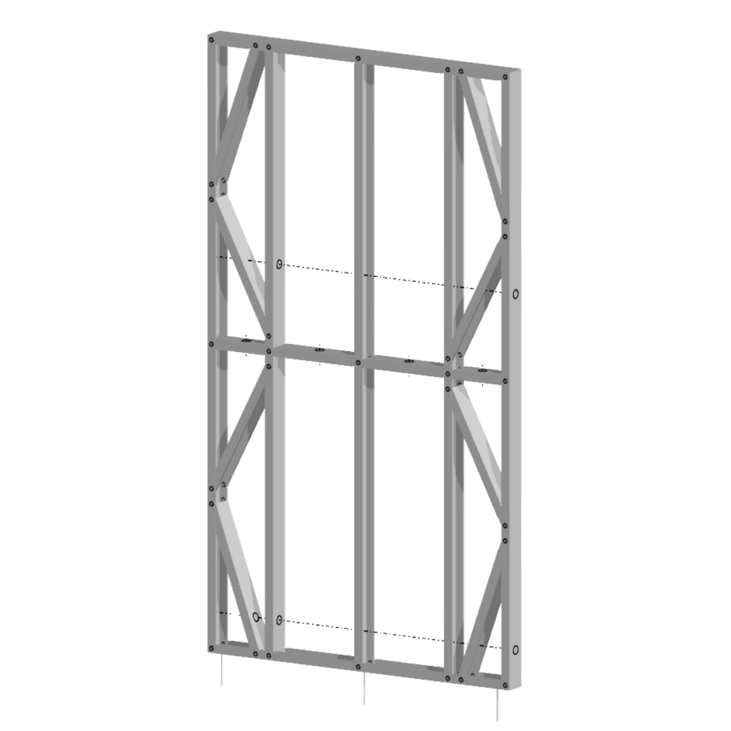 Modular Wall Panel-5x8ft-16" stud space - Ga 20, Grade 50 Galv. Steel ...